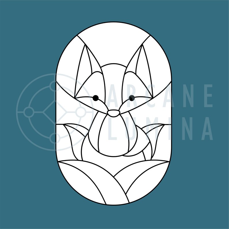 Meadow Fox, Stained Glass Pattern, Suncatcher, Wall Hanging, Digital ...