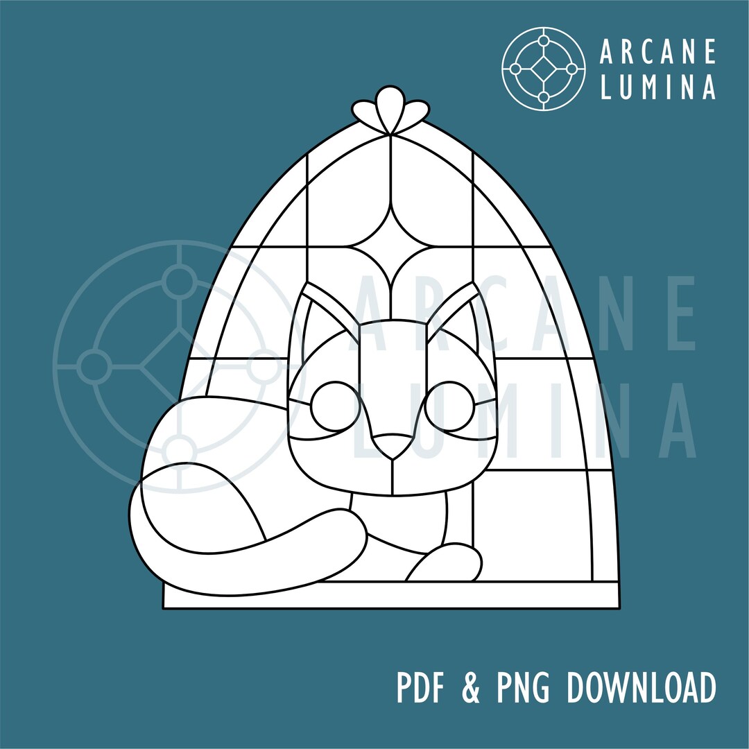 Starlight Cat, Stained Glass Pattern, Suncatcher, Digital Download, PDF ...