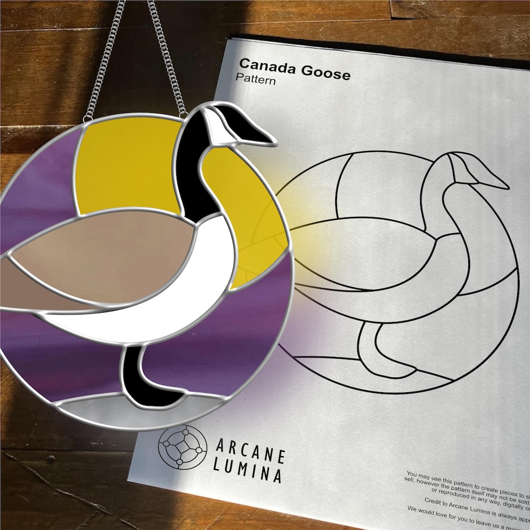 Canada Goose, Stained Glass Pattern, Suncatcher, Digital Download, PDF ...