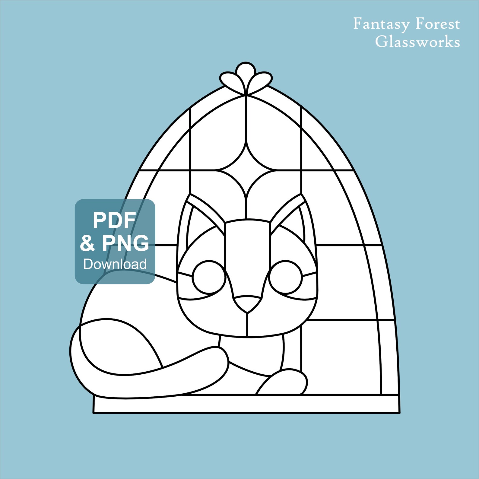 Starlight Cat, Stained Glass Pattern, Suncatcher, Digital Download, PDF ...