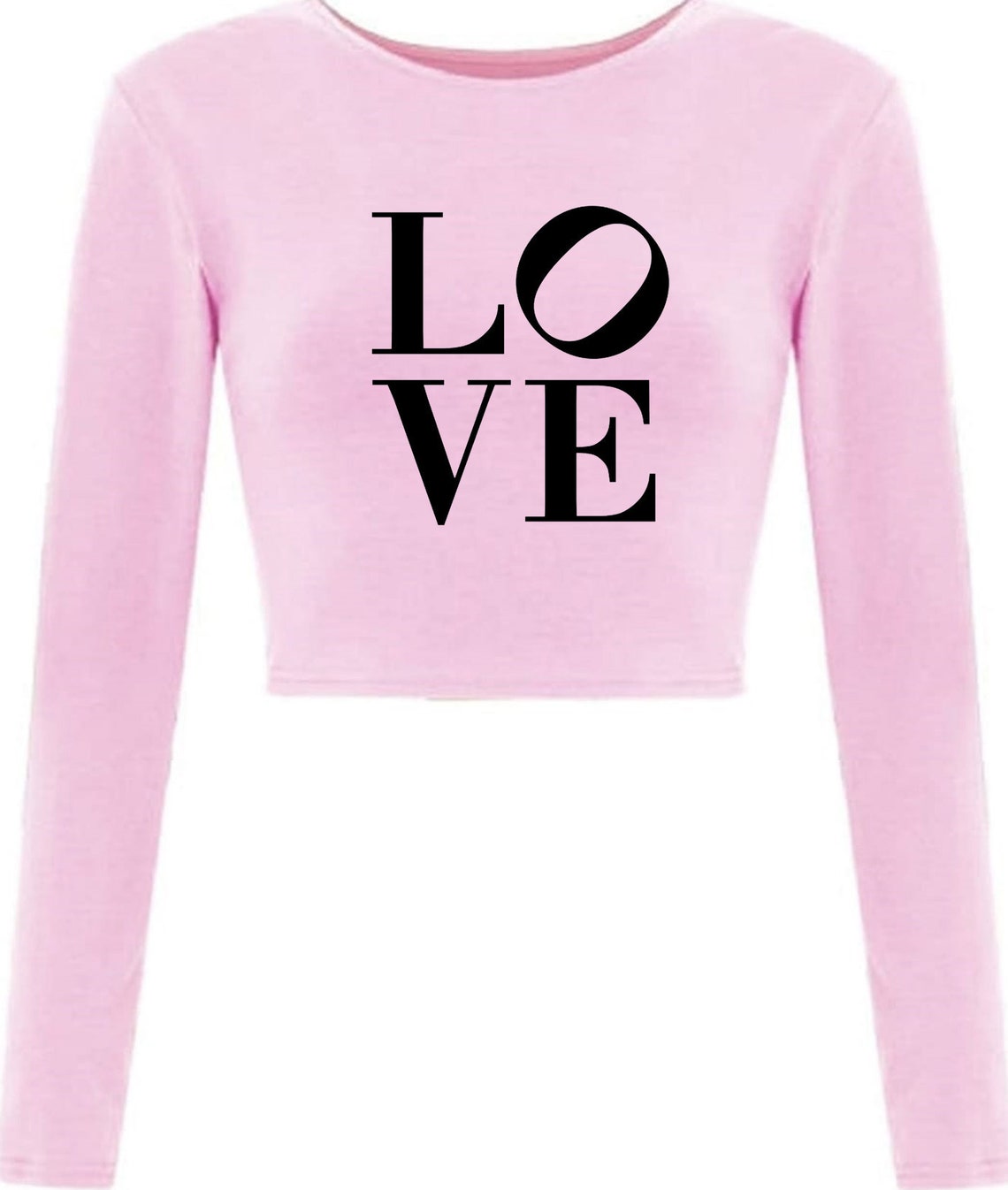 LOVE Crop Tops Crop-Tops Long Sleeve Fashion Unisex Tumblr | Etsy