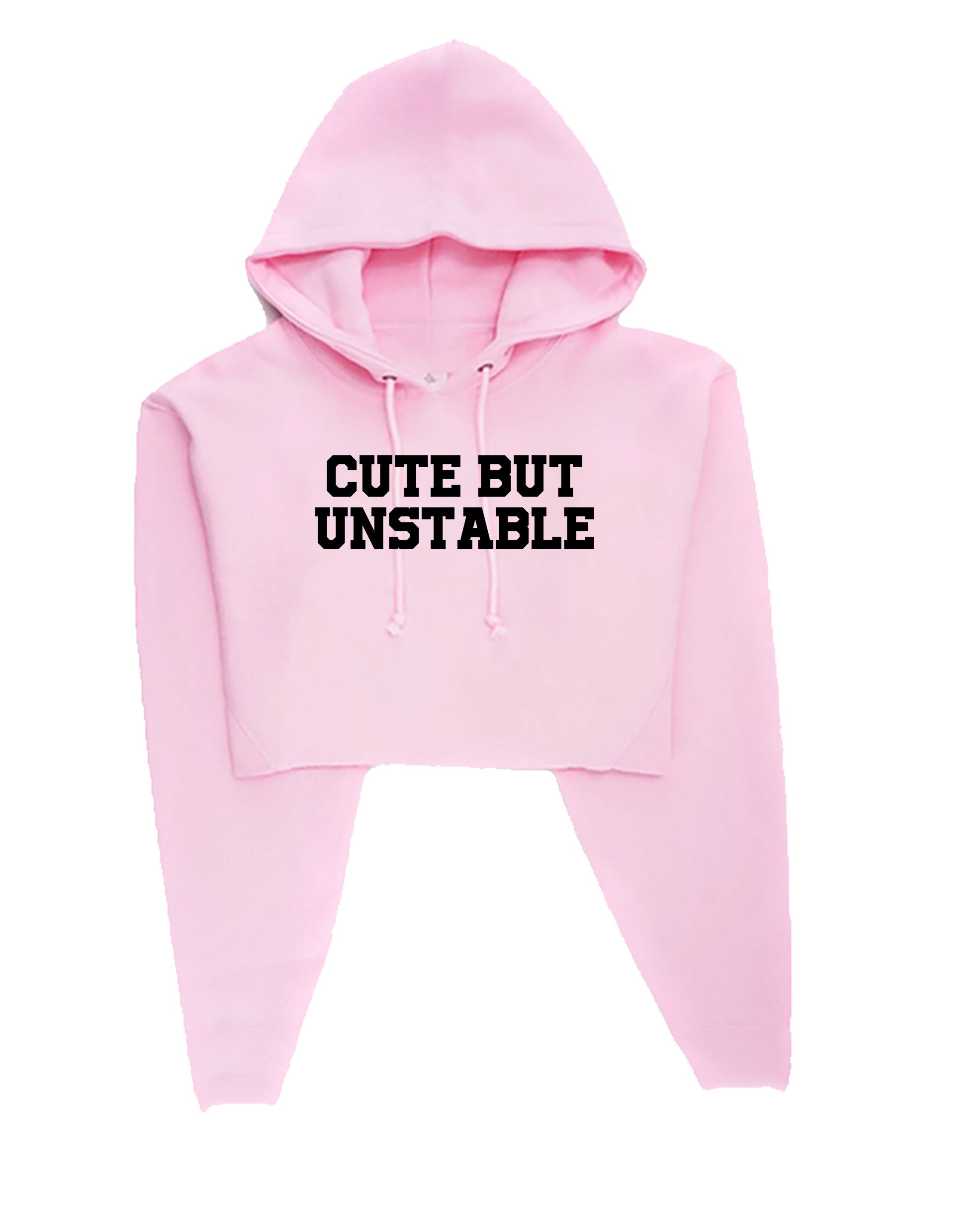 Cute but Unstable Funny Ladies Crop Top Hoodie Crop-tops Hoody - Etsy UK