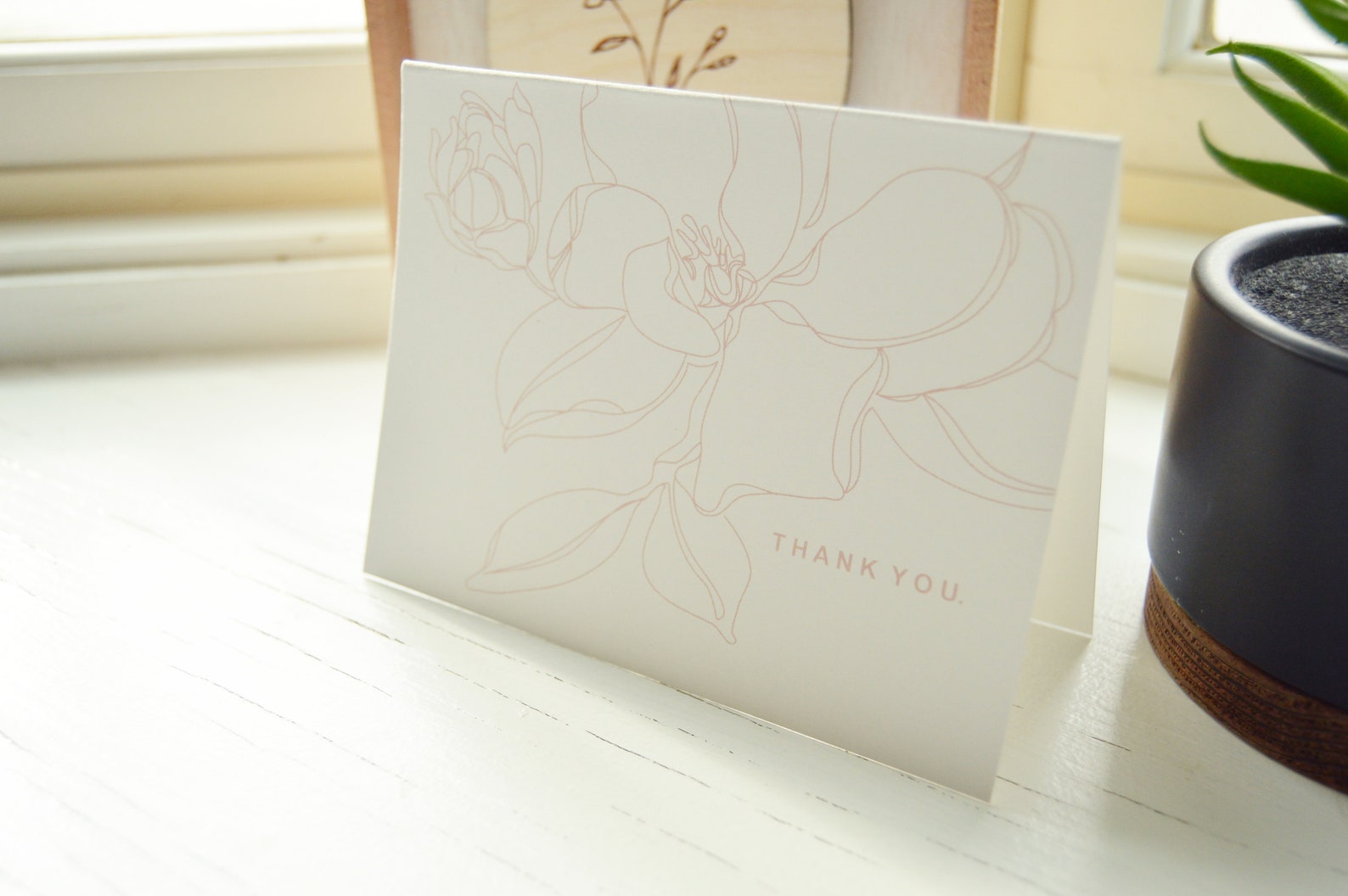 Simple Flower Thank You Cards | Hand Illustrated | 4x5.5inch Cards ...