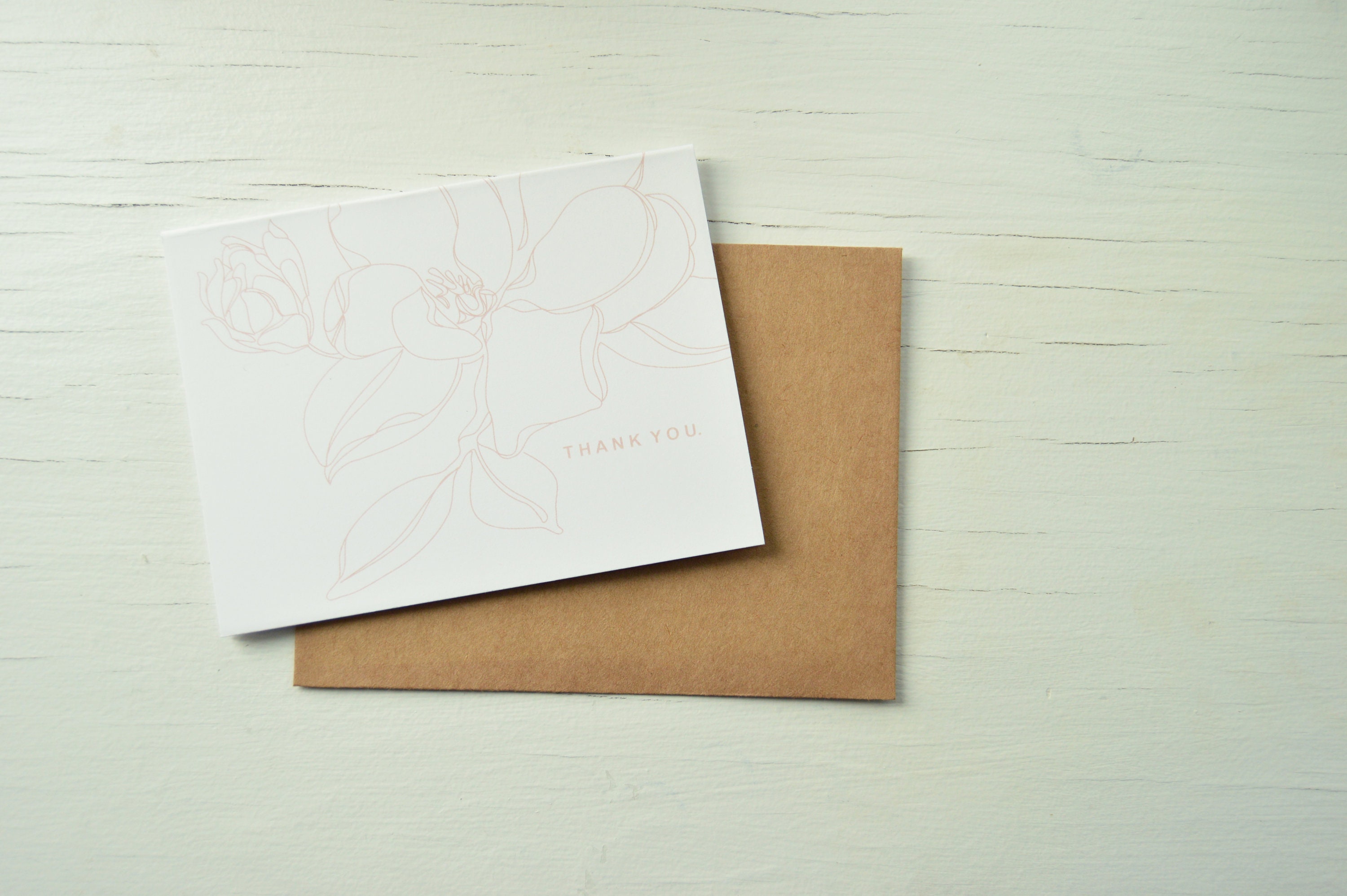 Simple Flower Thank You Cards | Hand Illustrated | 4x5.5inch Cards ...
