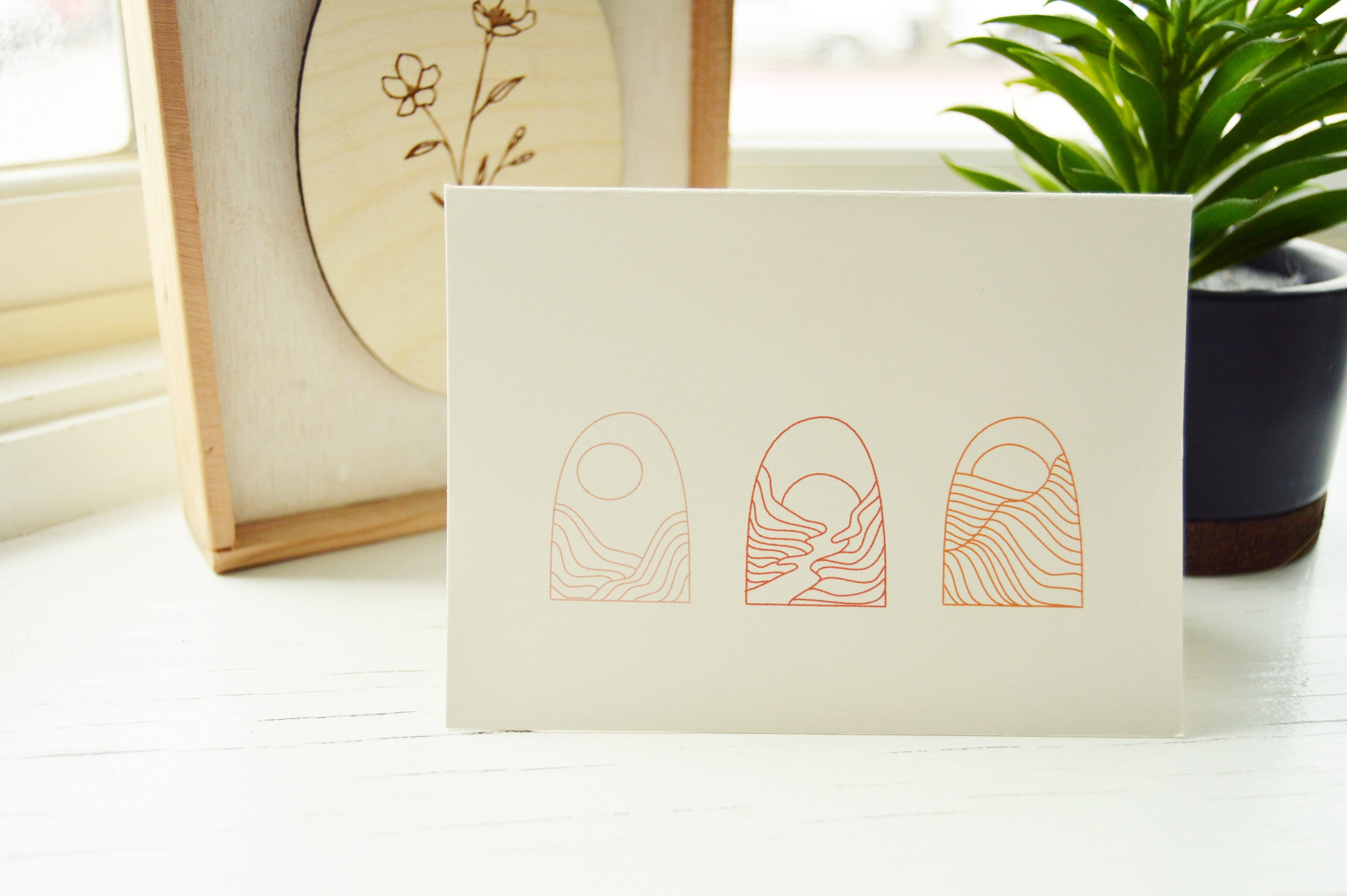 Simple Landscape Cards | Hand Illustrated | 4 X 5.5inch Blank Cards ...