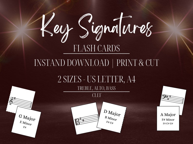 Key Signatures With Printable Flash Cards Essential for - Etsy