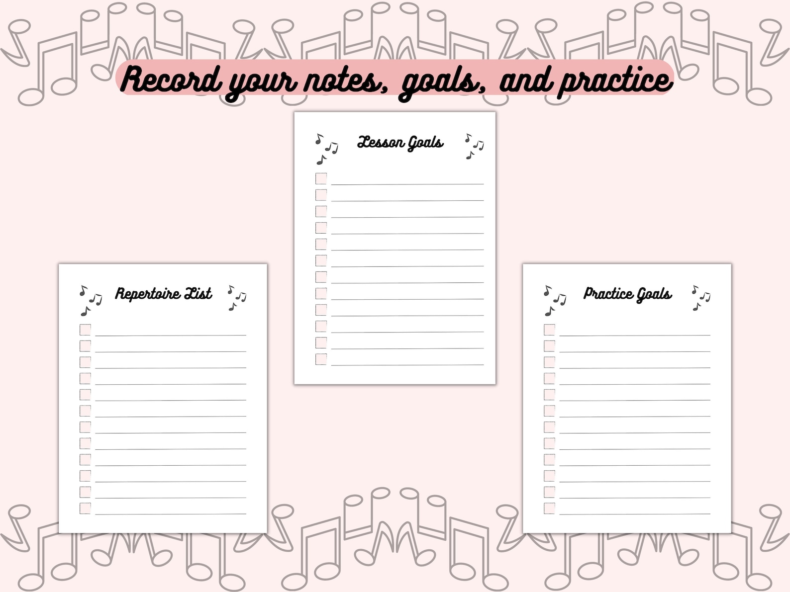 Music Practice Planner: Printable | Musician's Journal | Musician ...