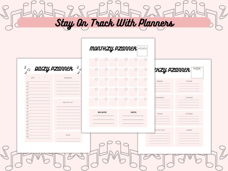 Music Practice Planner: Printable | Musician's Journal | Musician ...