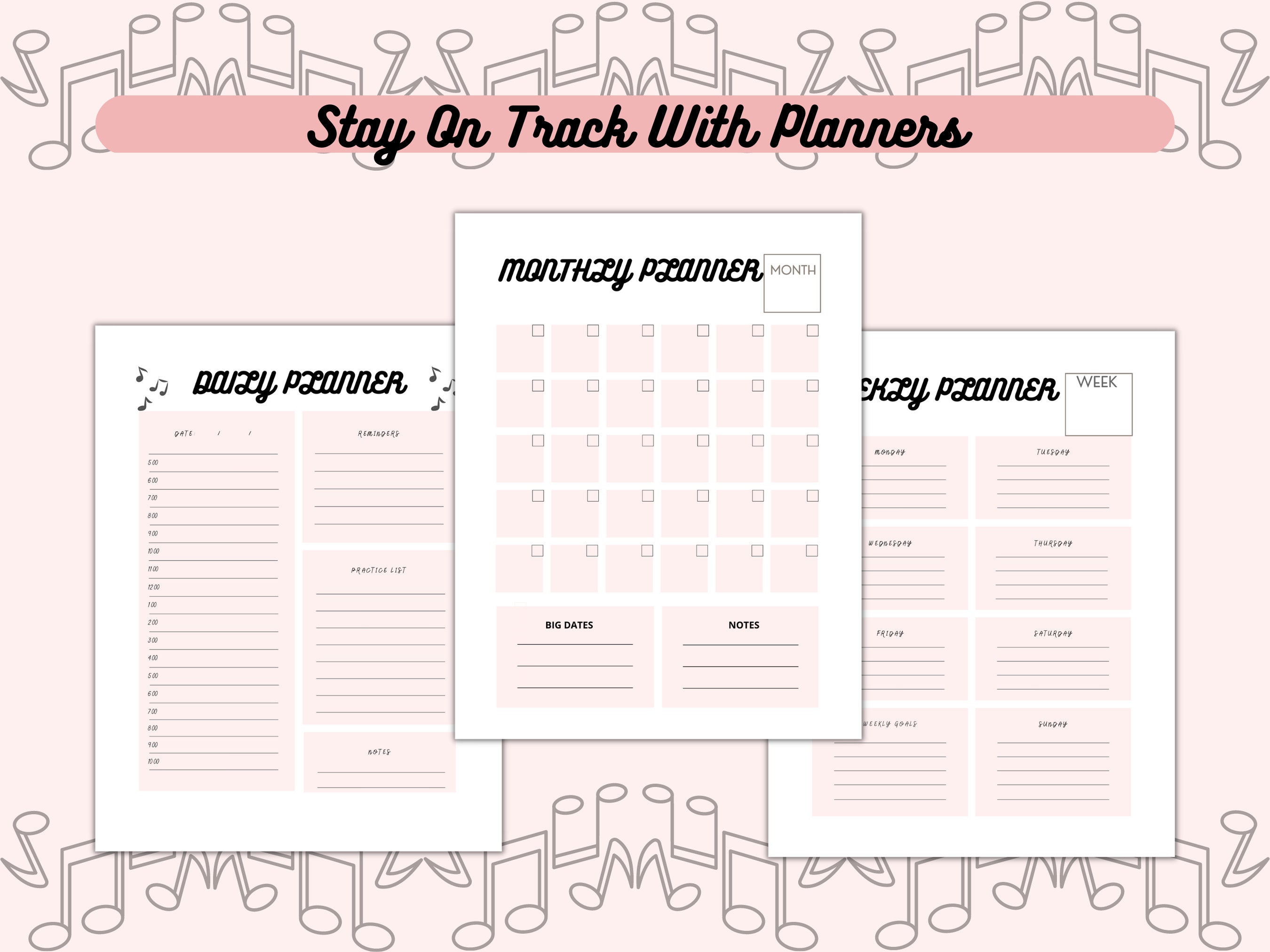 Music Practice Planner: Printable | Musician's Journal | Musician ...