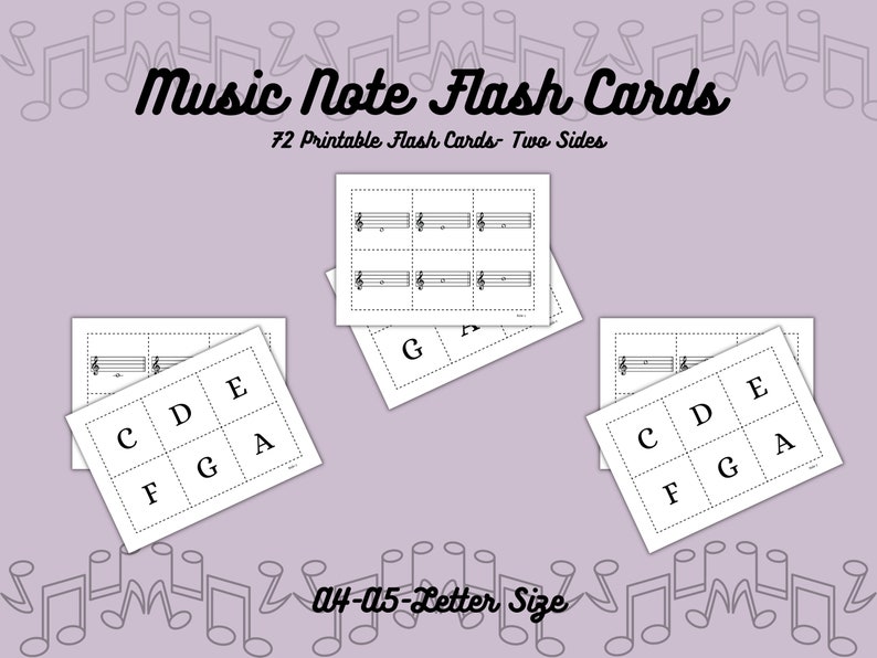 Treble Clef Flash Cards: Printable Flash Cards Violin - Etsy UK