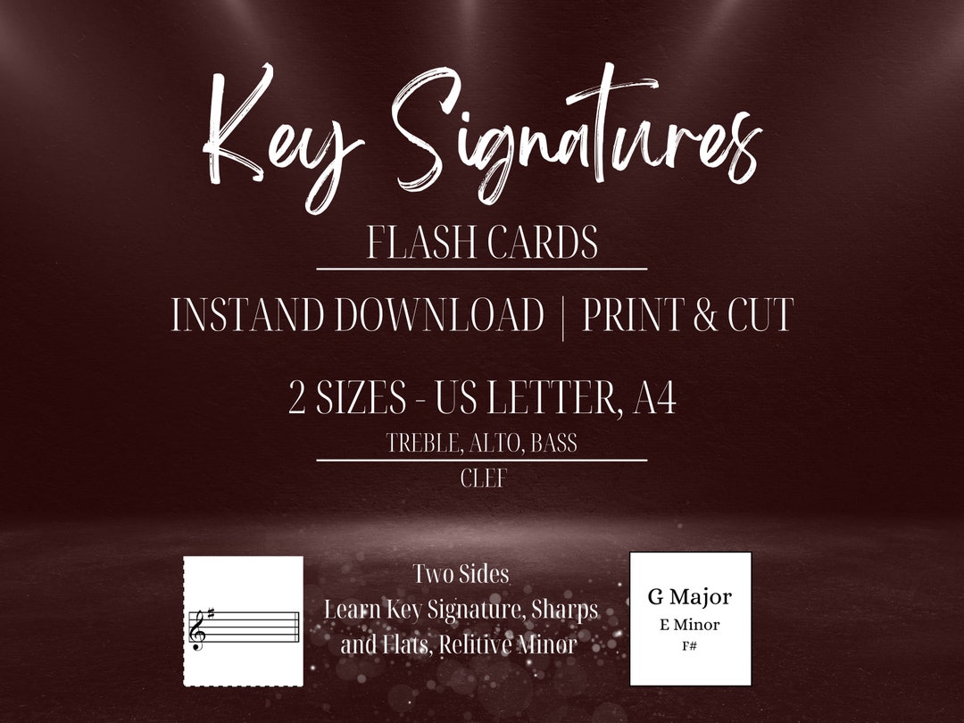 Key Signatures With Printable Flash Cards Essential for Musicians of ...