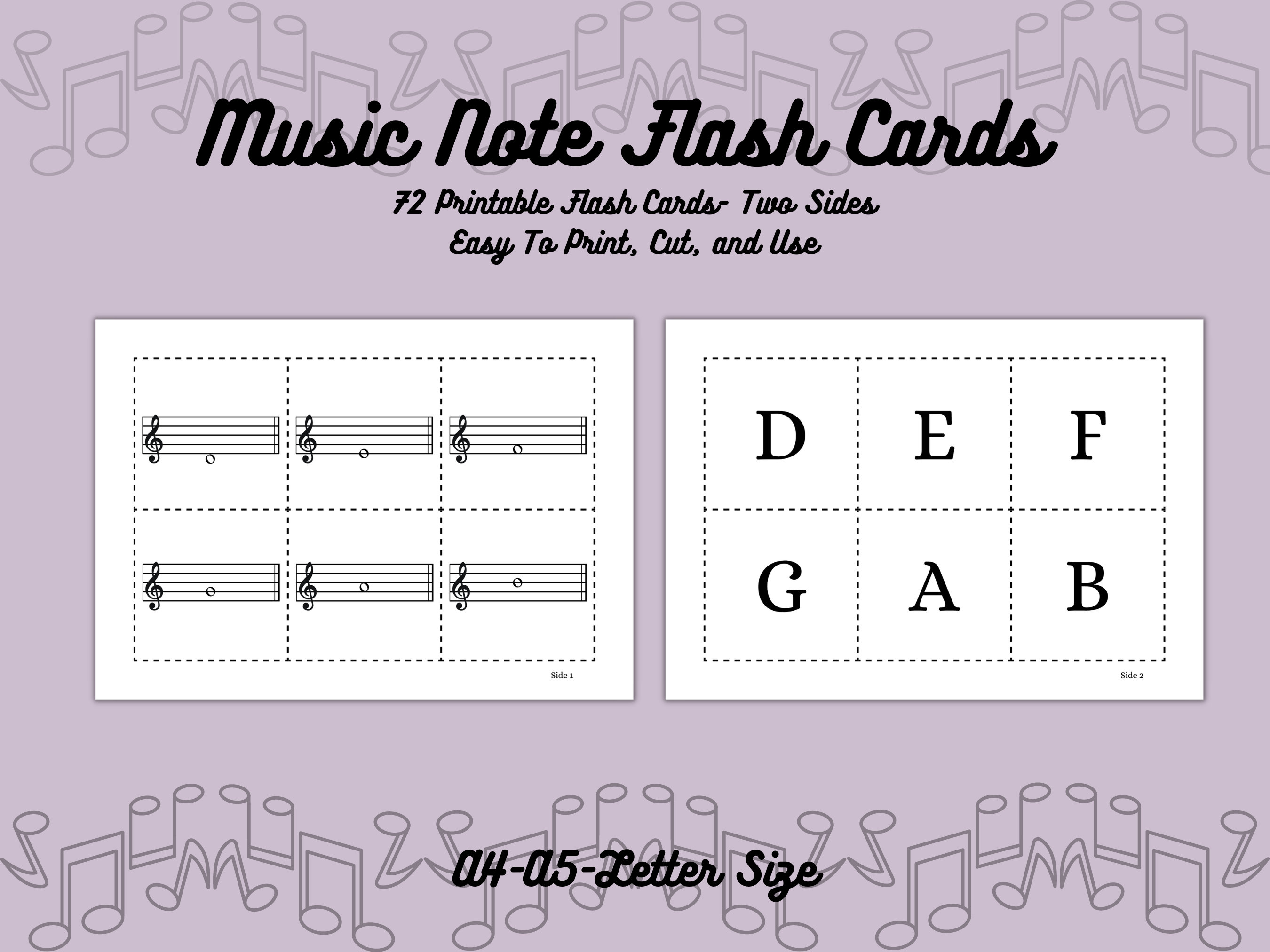 Music Notes Flash Cards Printable Treble Clef at Charles Lindquist blog