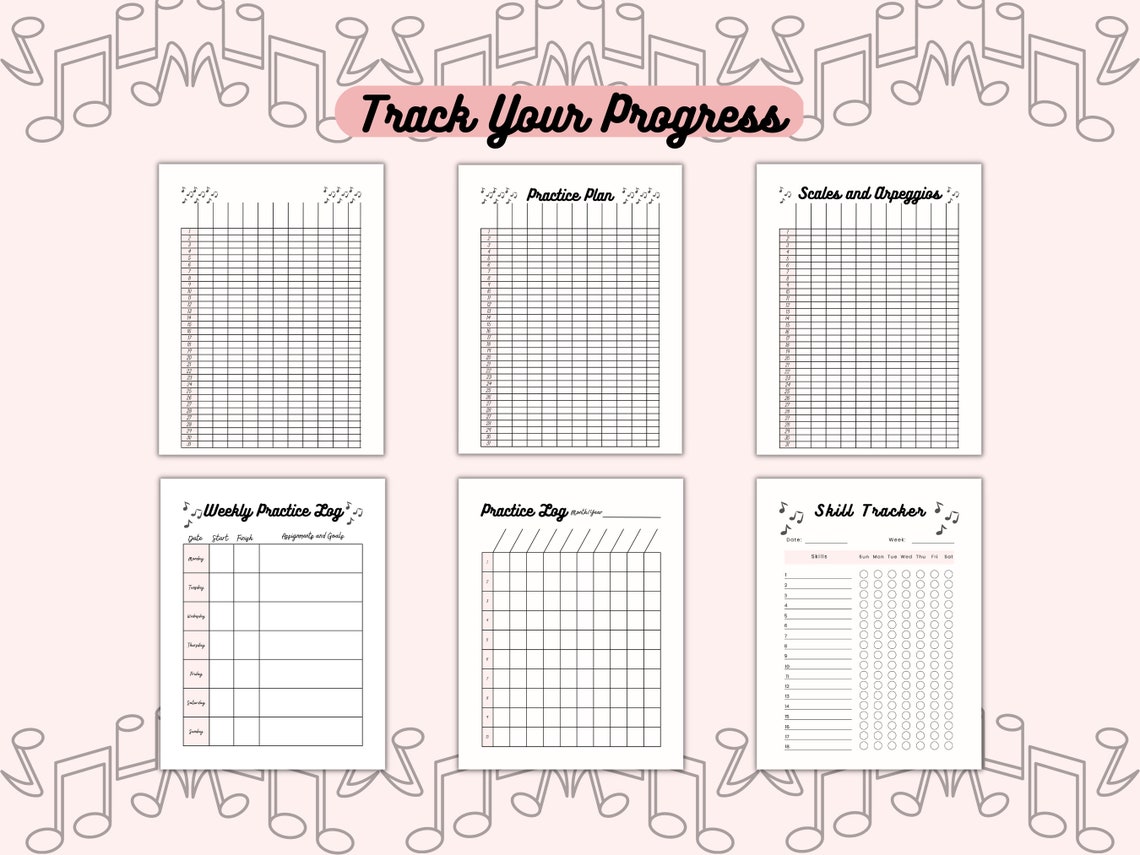 Music Practice Planner: Printable | Musician's Journal | Musician ...