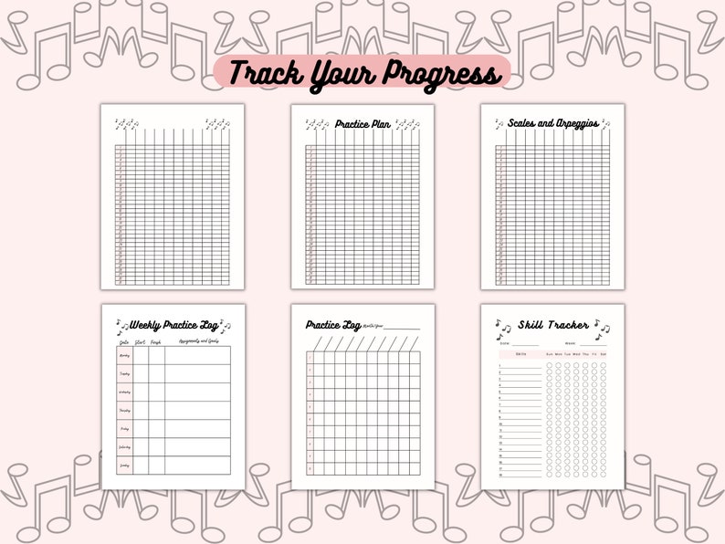 Music Practice Planner: Printable | Musician's Journal | Musician ...