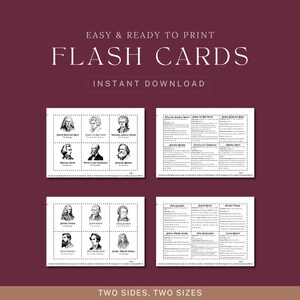 30 Printable Composer Flash Cards | Music History Learning Resource for ...