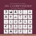 30 Printable Composer Flash Cards | Music History Learning Resource for ...