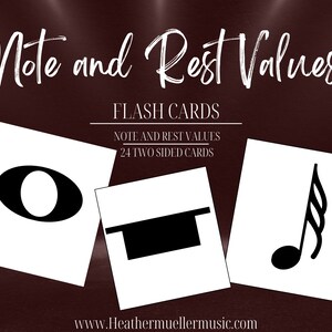 Music Note and Rest Flash Cards for Beginners Learn Rhythms Fast 64th ...