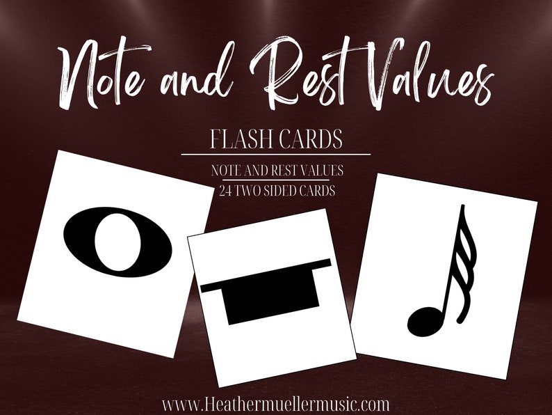 Music Note and Rest Flash Cards for Beginners Learn Rhythms - Etsy ...