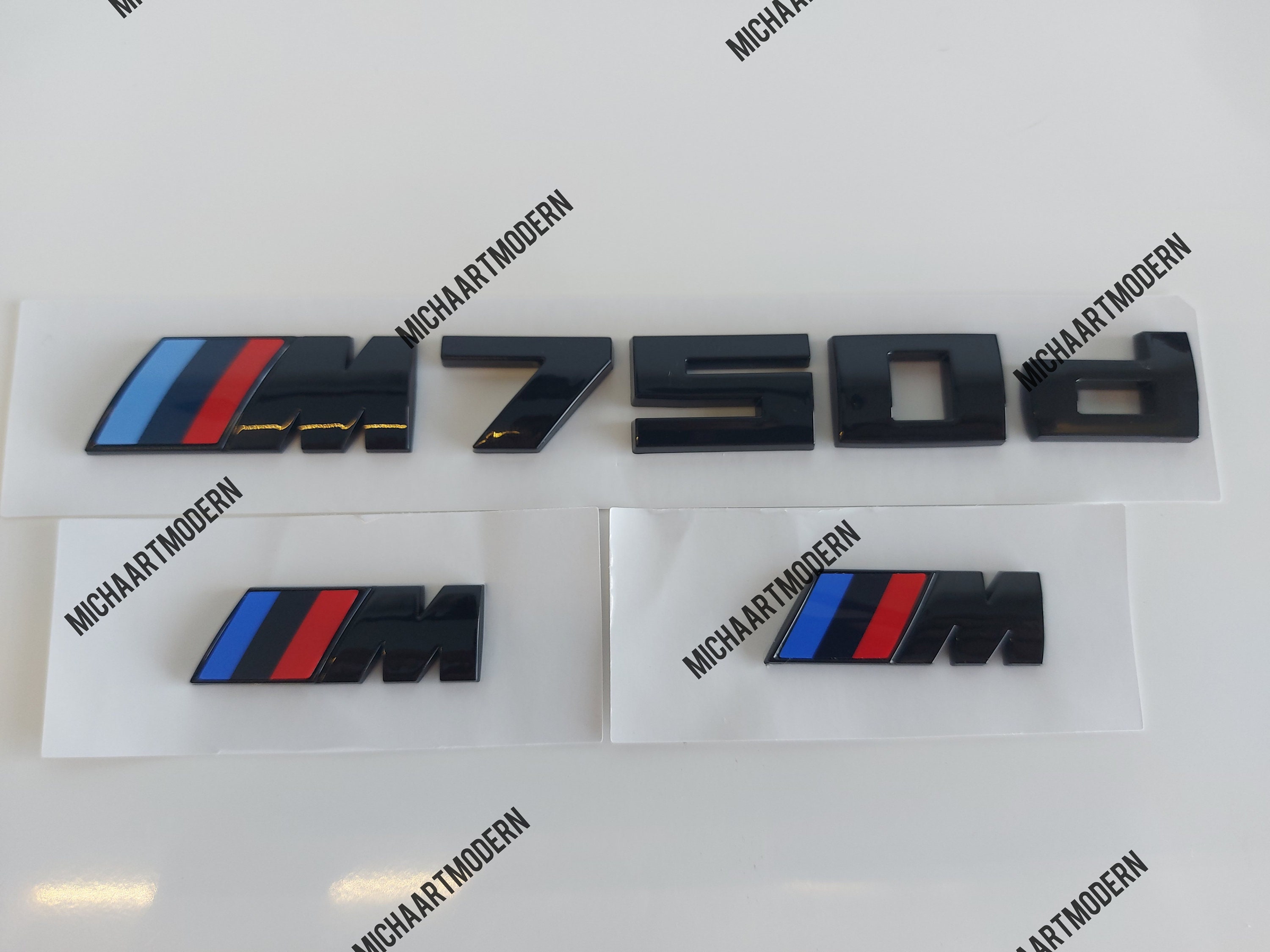 Bmw M750d Set, 2 X M Emblem for the Fender 45 X 15 Mm M750d Trunk ...