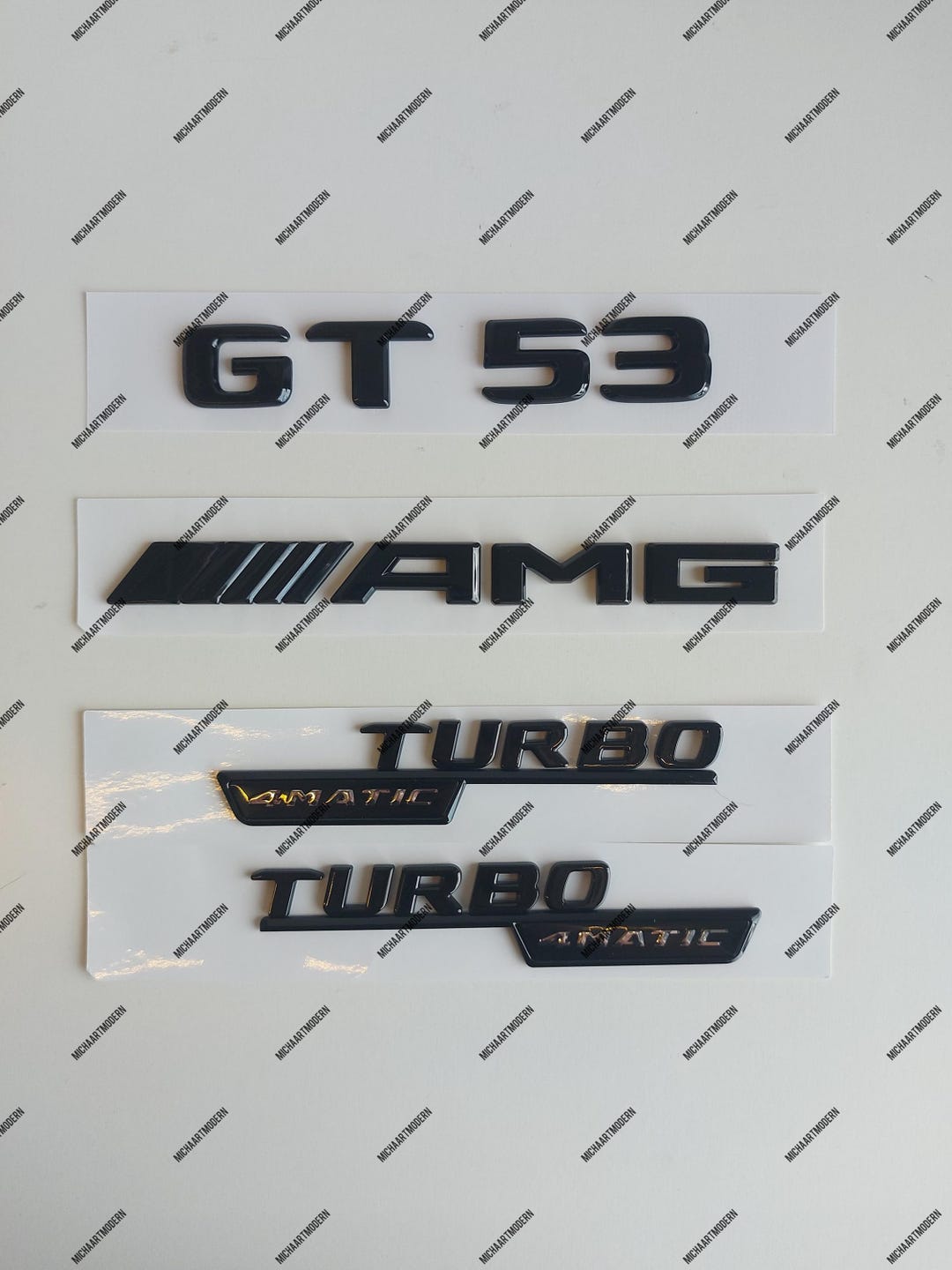 GT53 AMG Set for Mercedes Benz - Emblem, Black Glossy New in Foil ...