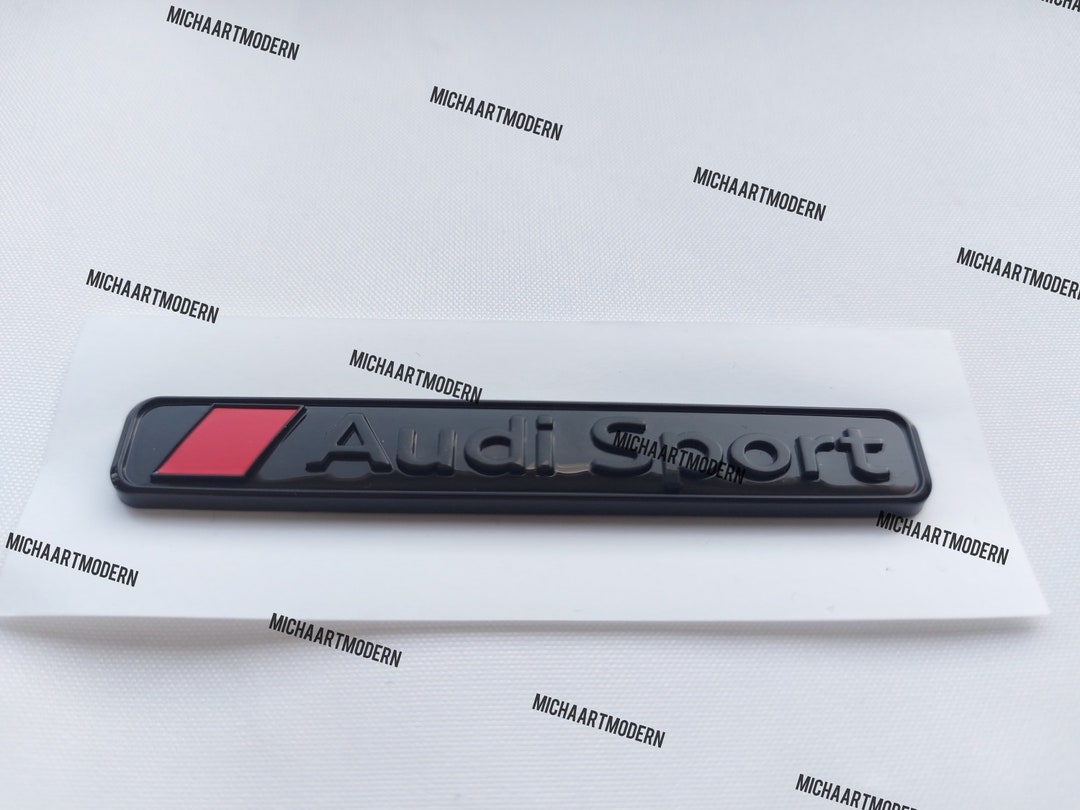 Audi Sport, Quattro, Emblem Black Glossy, Gloss Black, New in Foil ...