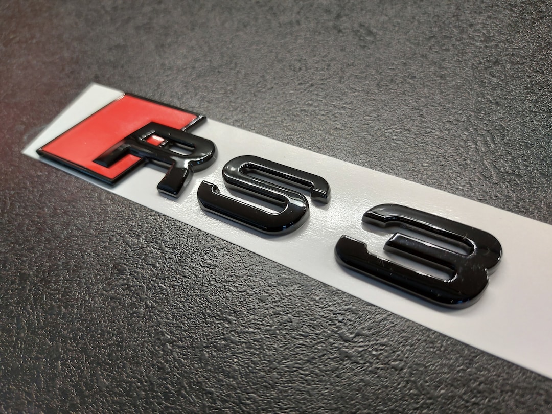 Audi RS3 Emblem, Shiny Black New Item in Foil, Lettering.....many More ...