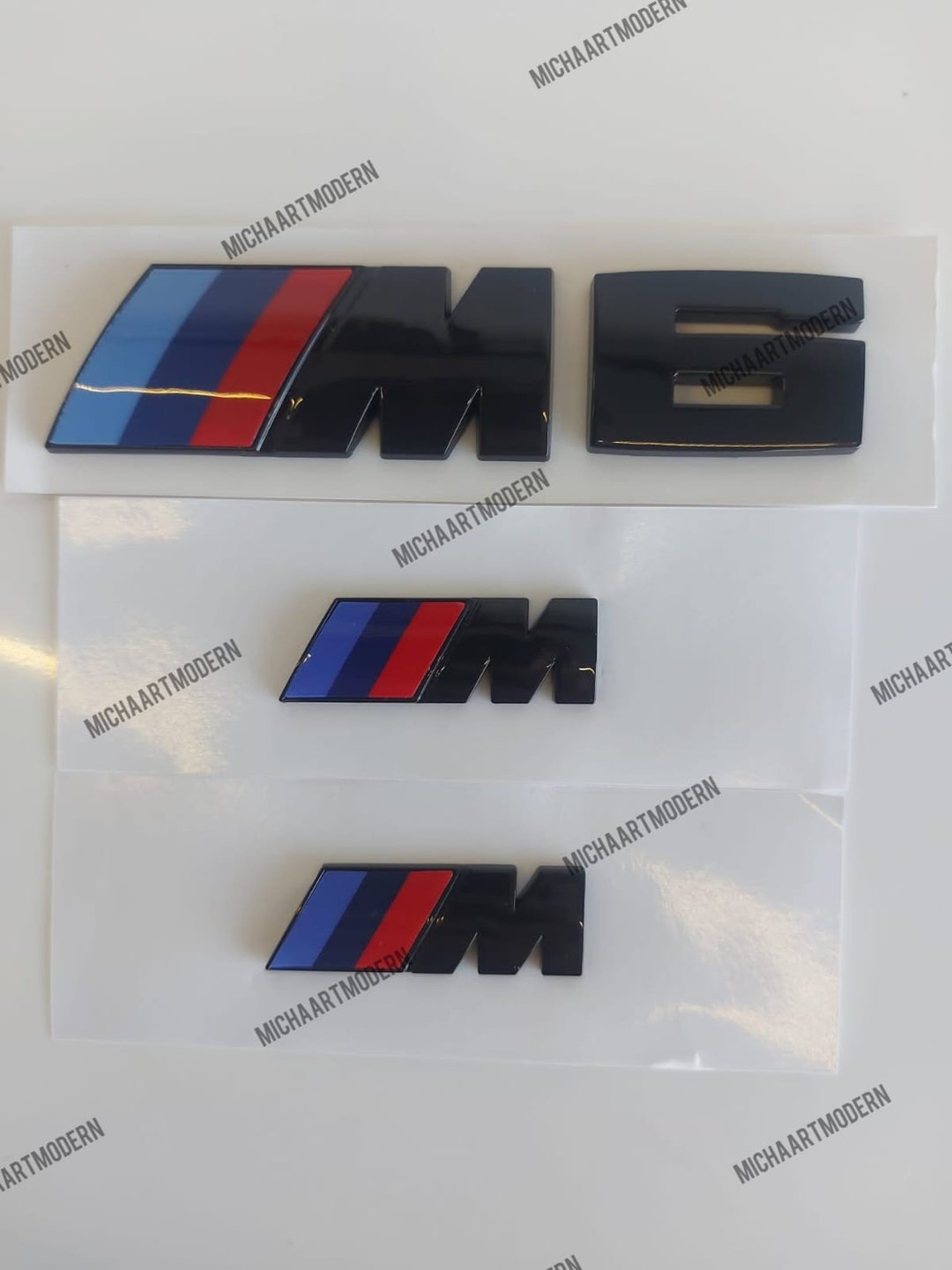 Bmw M6 Set, 2 X M Emblem for the Fenders 45 X 15 Mm M6 Trunk, Black ...