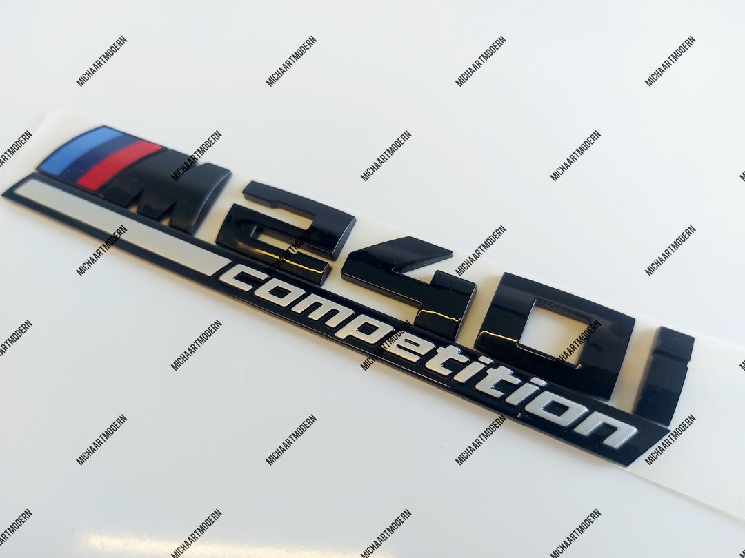 BMW M240i Competition Emblem, Glossy Black, New in Foil, Lettering ...
