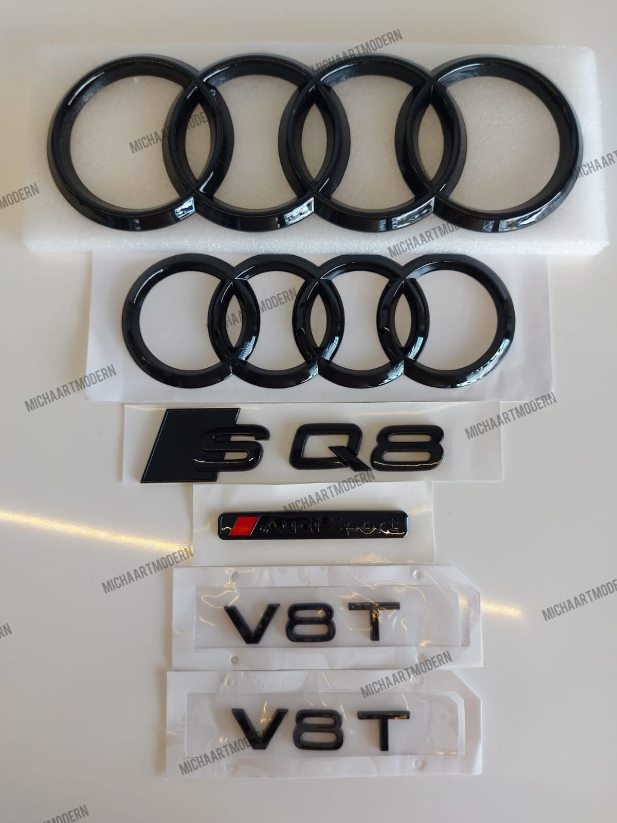 Audi SQ8 Set Emblem Glossy Black Audi Sport Gloss Black - Etsy
