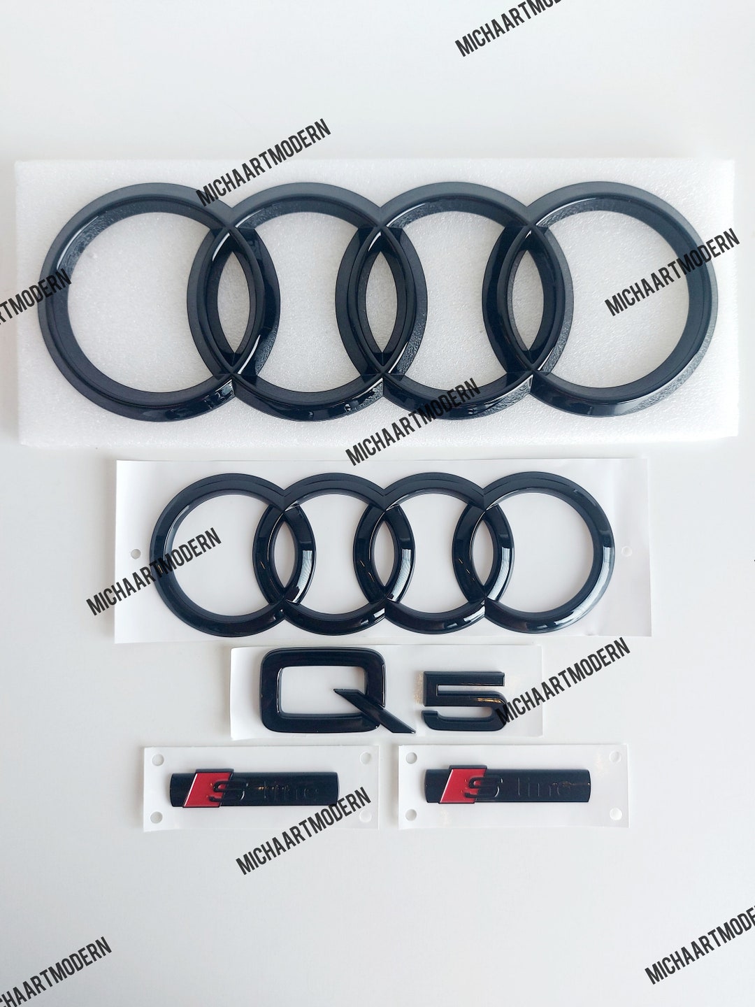 Audi Q5 Full Set, 50 TDI, 45 TFSI, Quattro, Sline, Emblem, Glossy Black ...