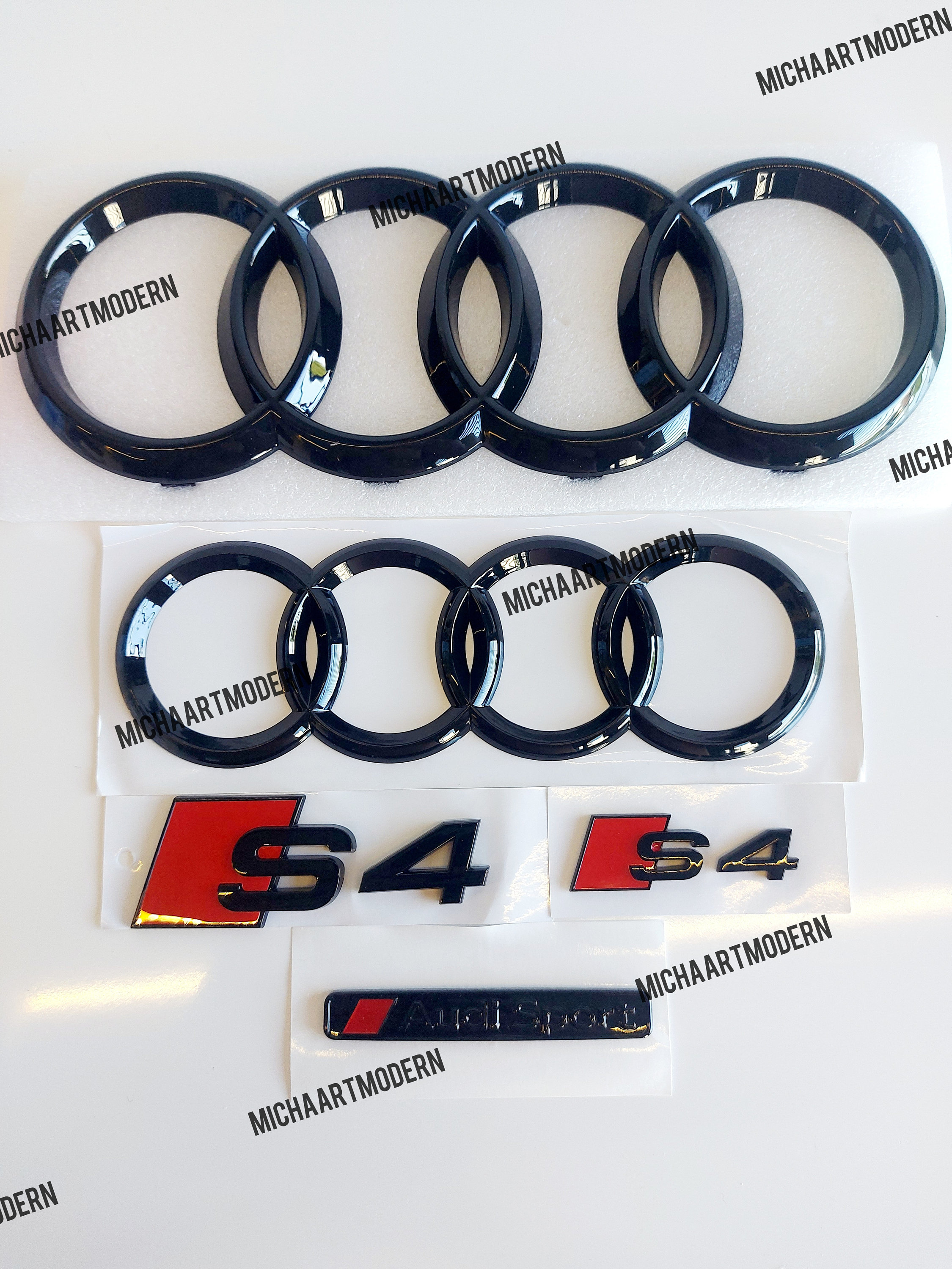 Audi S4 Front and Rear Set Quattro Emblem Audi Sport Schwarz - Etsy