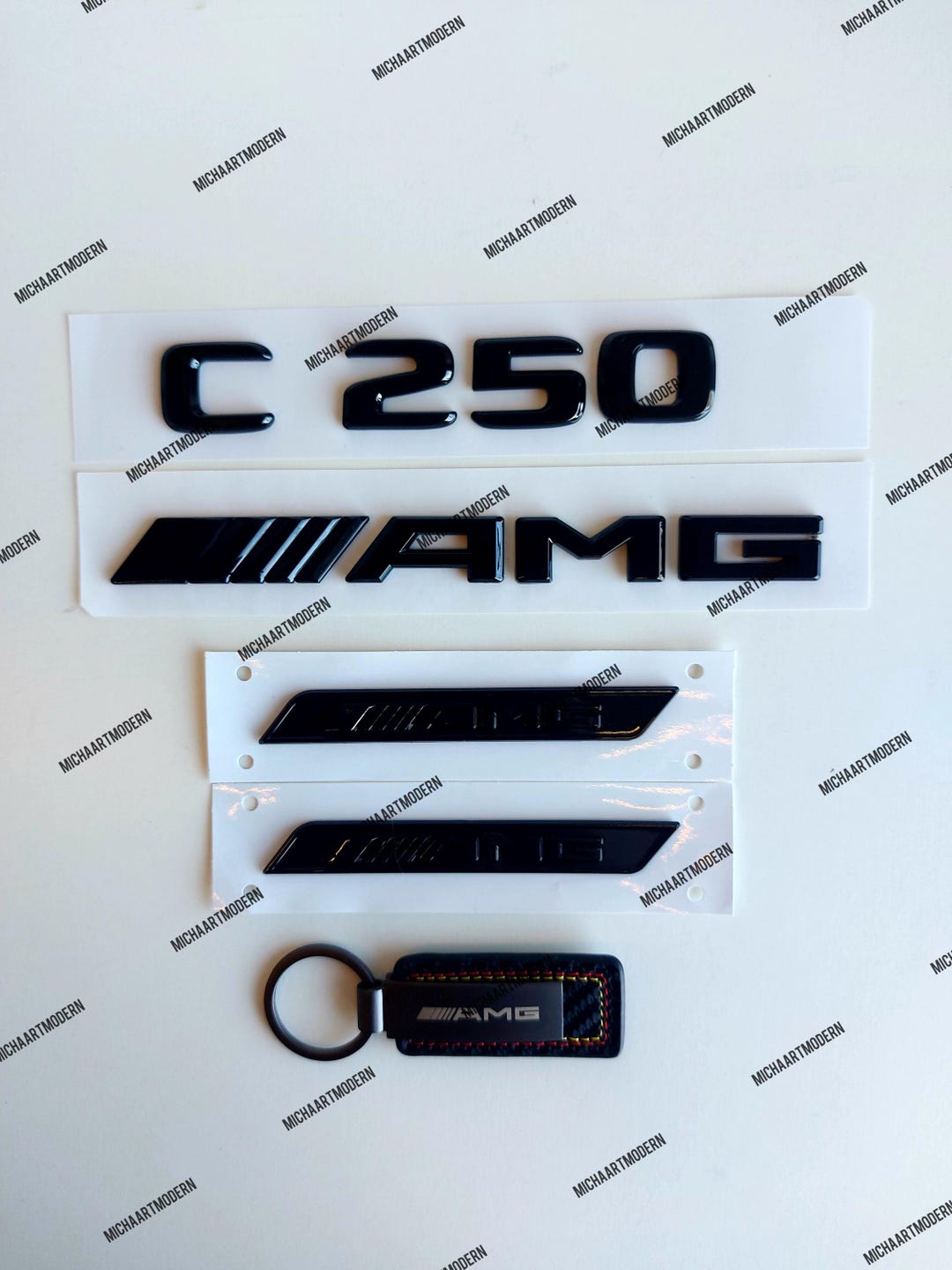 C 250 Set for Mercedes Benz - Emblem, Black Glossy New in Foil ...