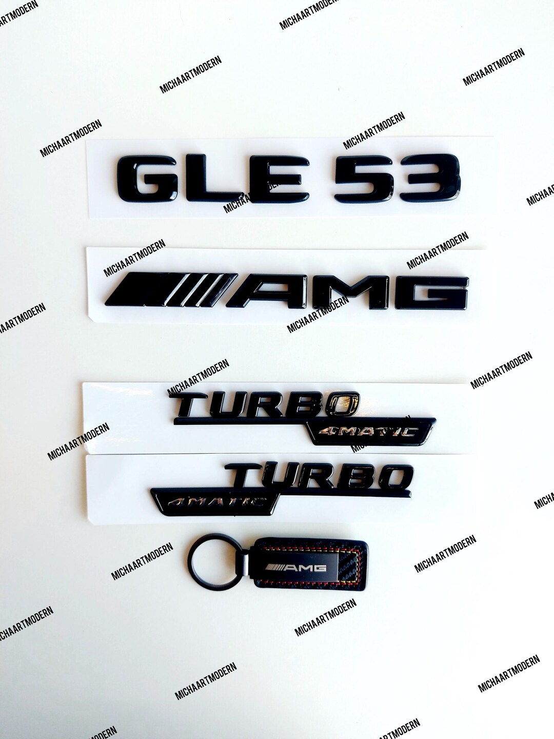 GLE53 AMG Set for Mercedes Benz, Emblem, Black Glossy New in Foil ...