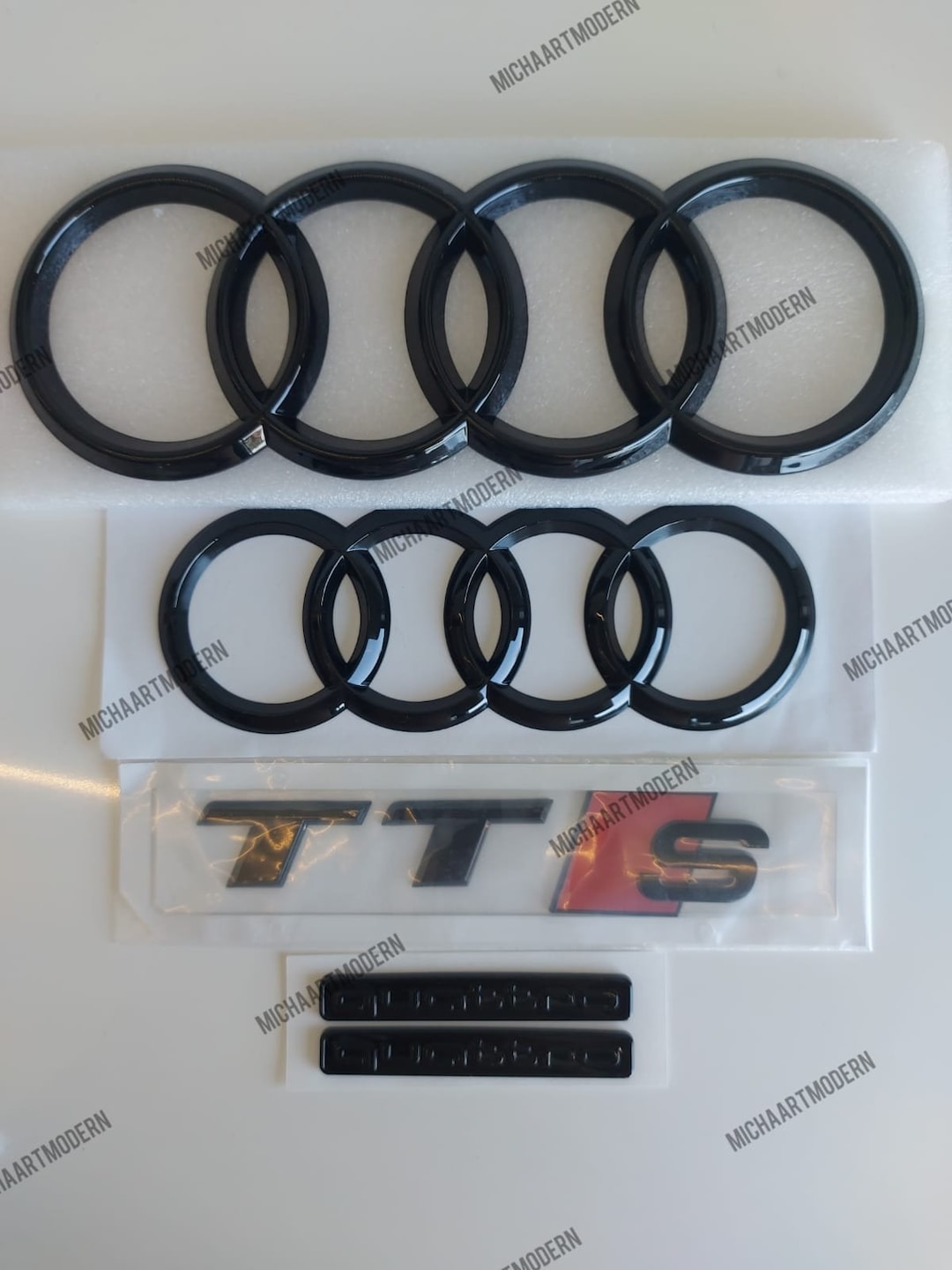 Audi TTS Set Emblem Glossy Black Gloss Black New in Foil - Etsy