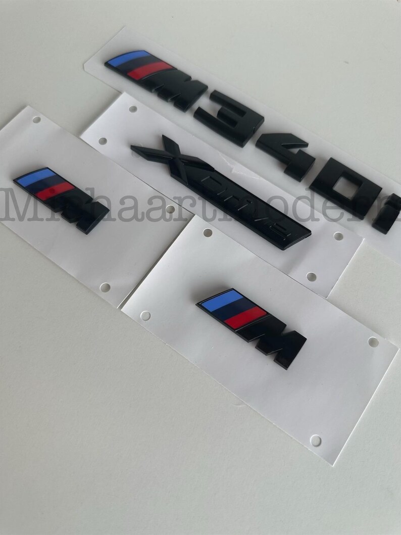 Bmw M340i Set, 2 X M Emblem for the Fender (45 X 15 Mm) + M 340i Trunk ...