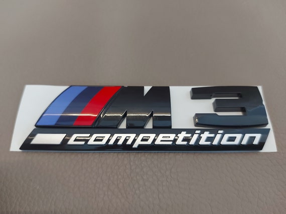 Black M3 Logo BMW Replacement 'M' Gloss Black Trunk Emblem Badge | E90
