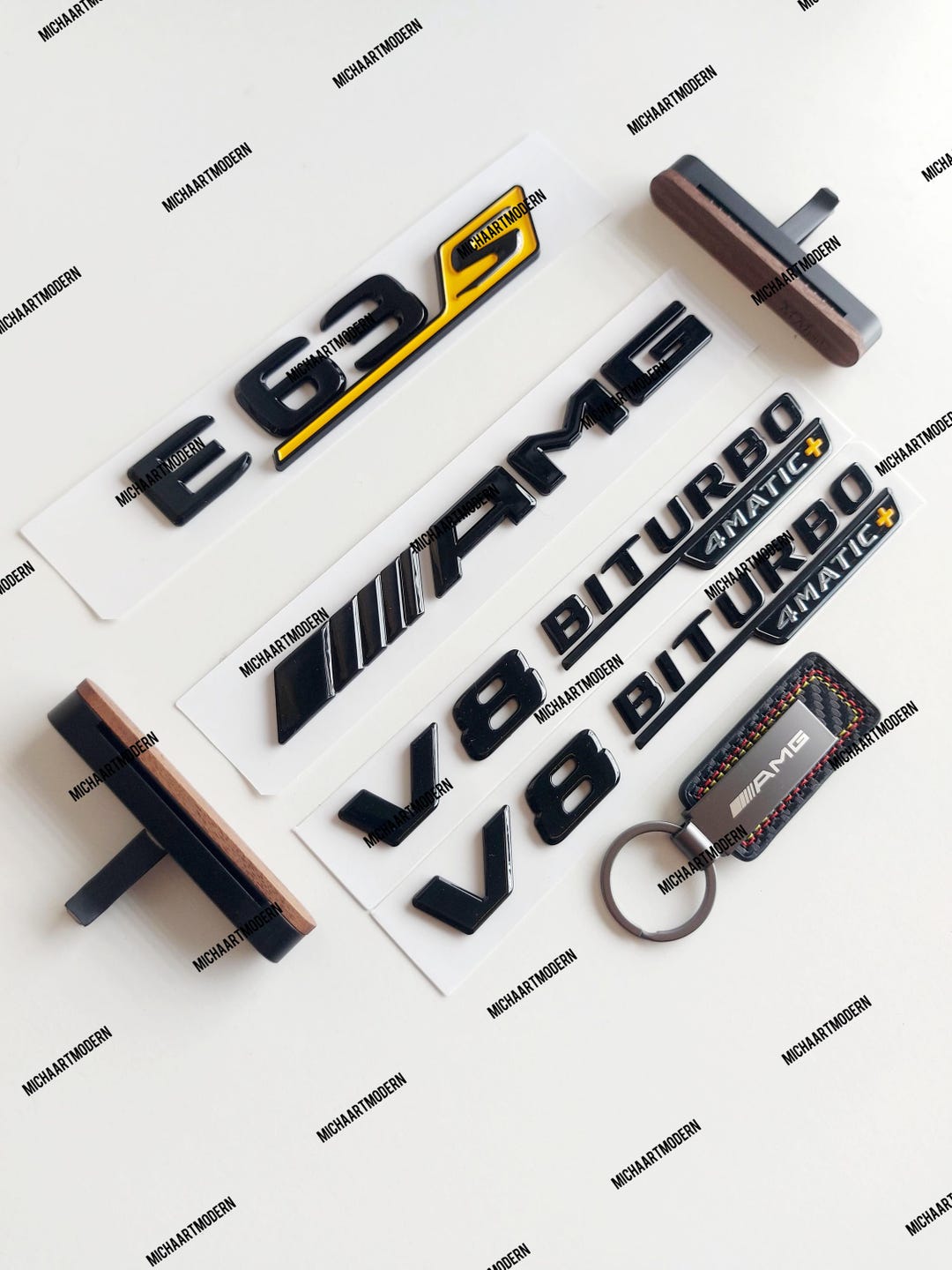 New E63s Yellow Black AMG Set for Mercedes Benz + Fragrance Set, Emblem ...