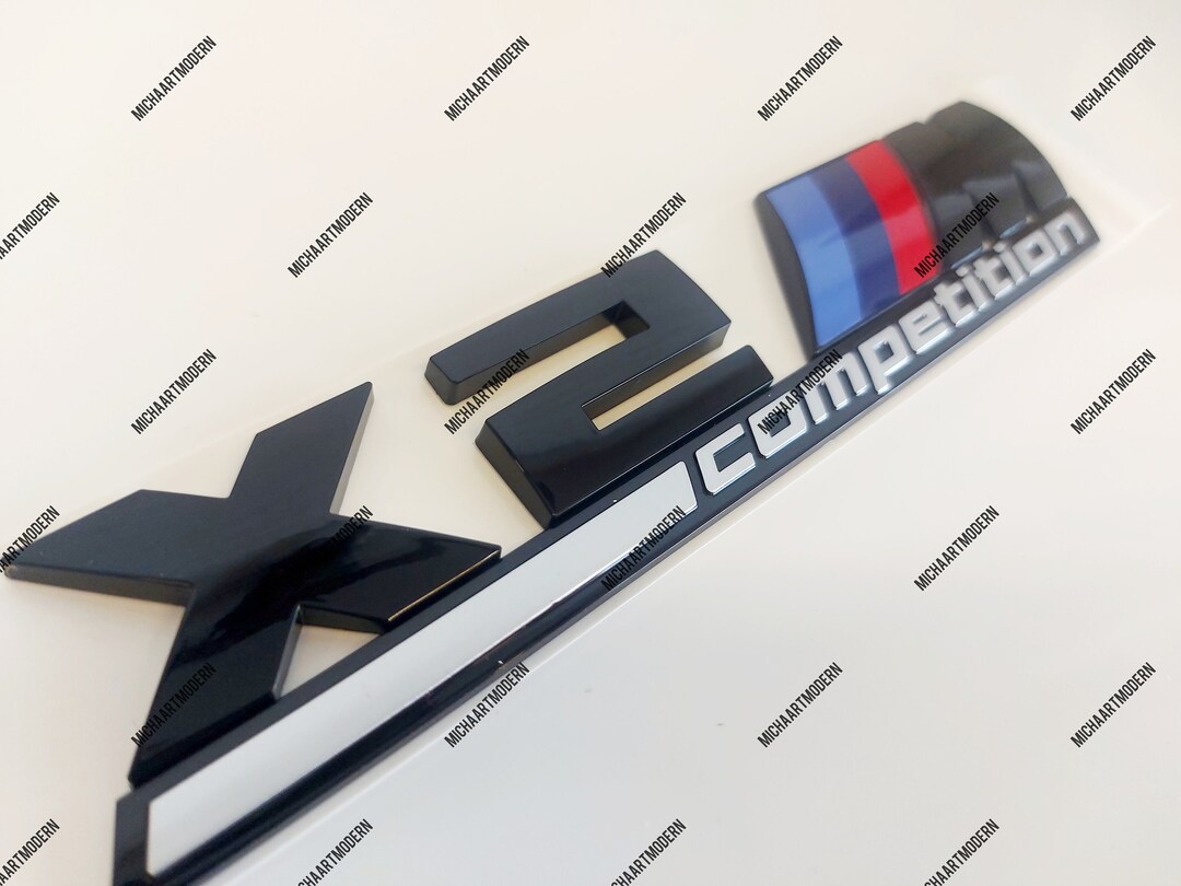 BMW X2M Competition Emblem, Shiny Black, New Item in Foil, Lettering ...