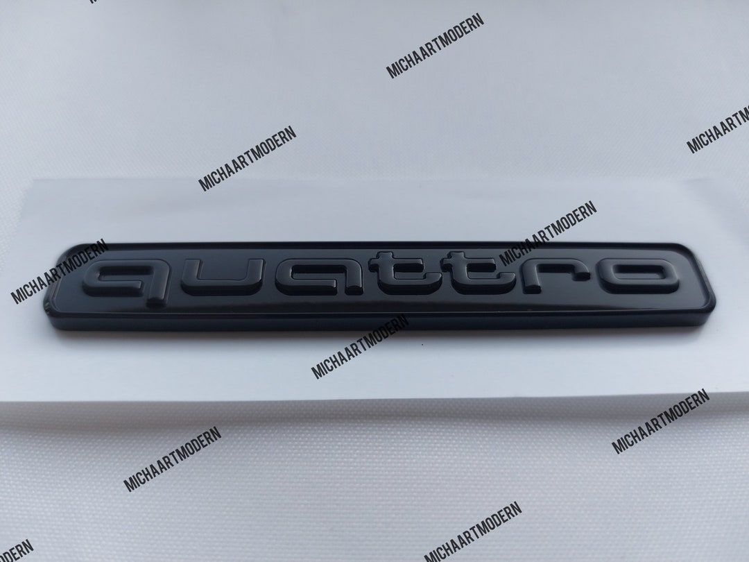 Audi Quattro, Audi Sport, Emblem Black Glossy, Gloss Black, New in Foil ...