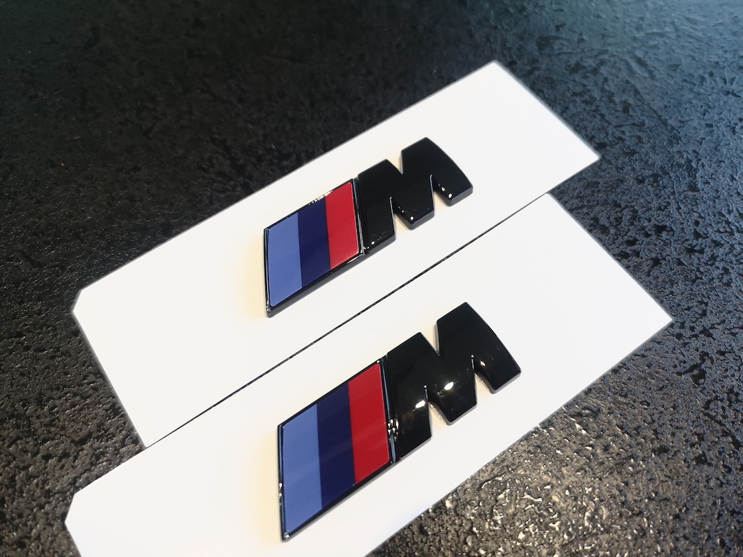 2x BMW M Emblem, 45 X 15 Mm, Glossy Black, New in Foil, Lettering ...