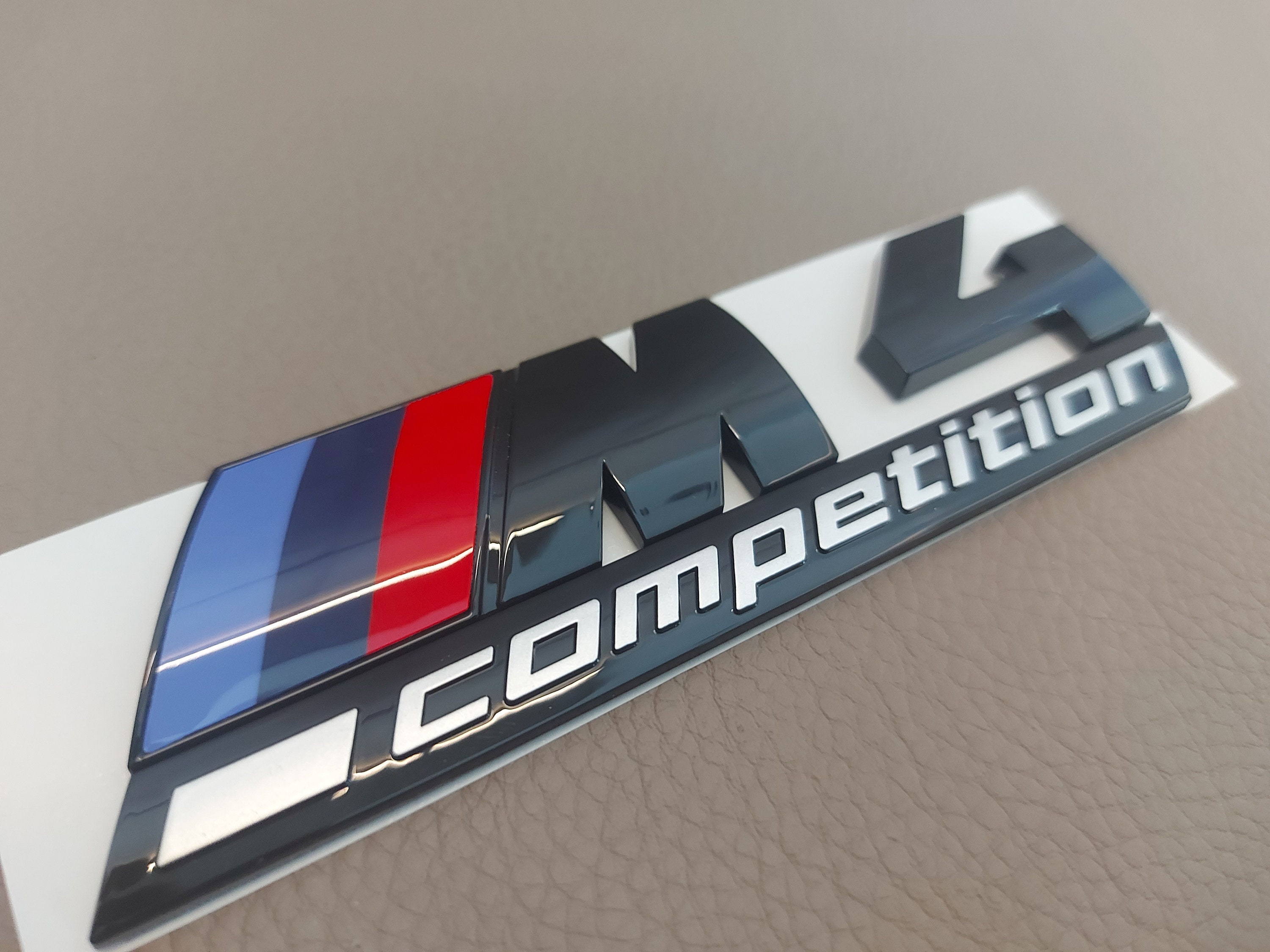 BMW M4 Competition Emblem, Black Glossy New in Foil, Lettering ...