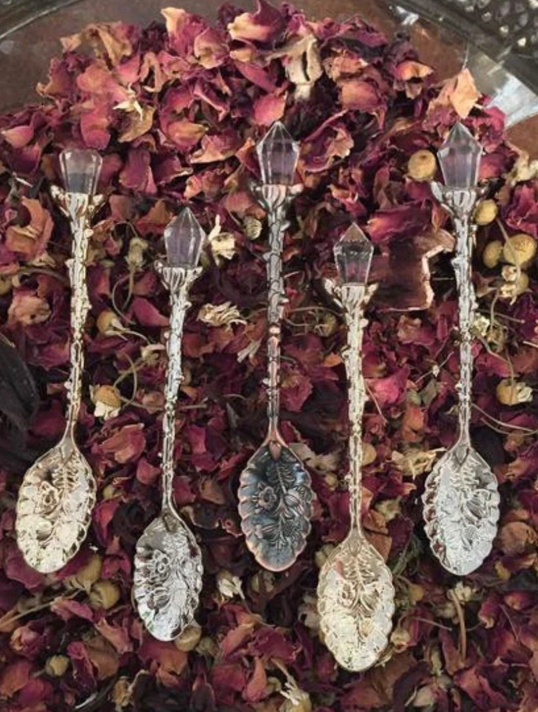 Witches Crystal Tea Spoons Herb Spoons Ritual Spoons Altar Spoon - Etsy
