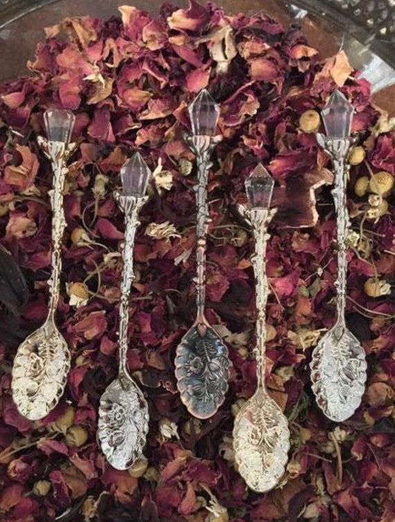 Witches Crystal Tea Spoons Herb Spoons Ritual Spoons - Etsy