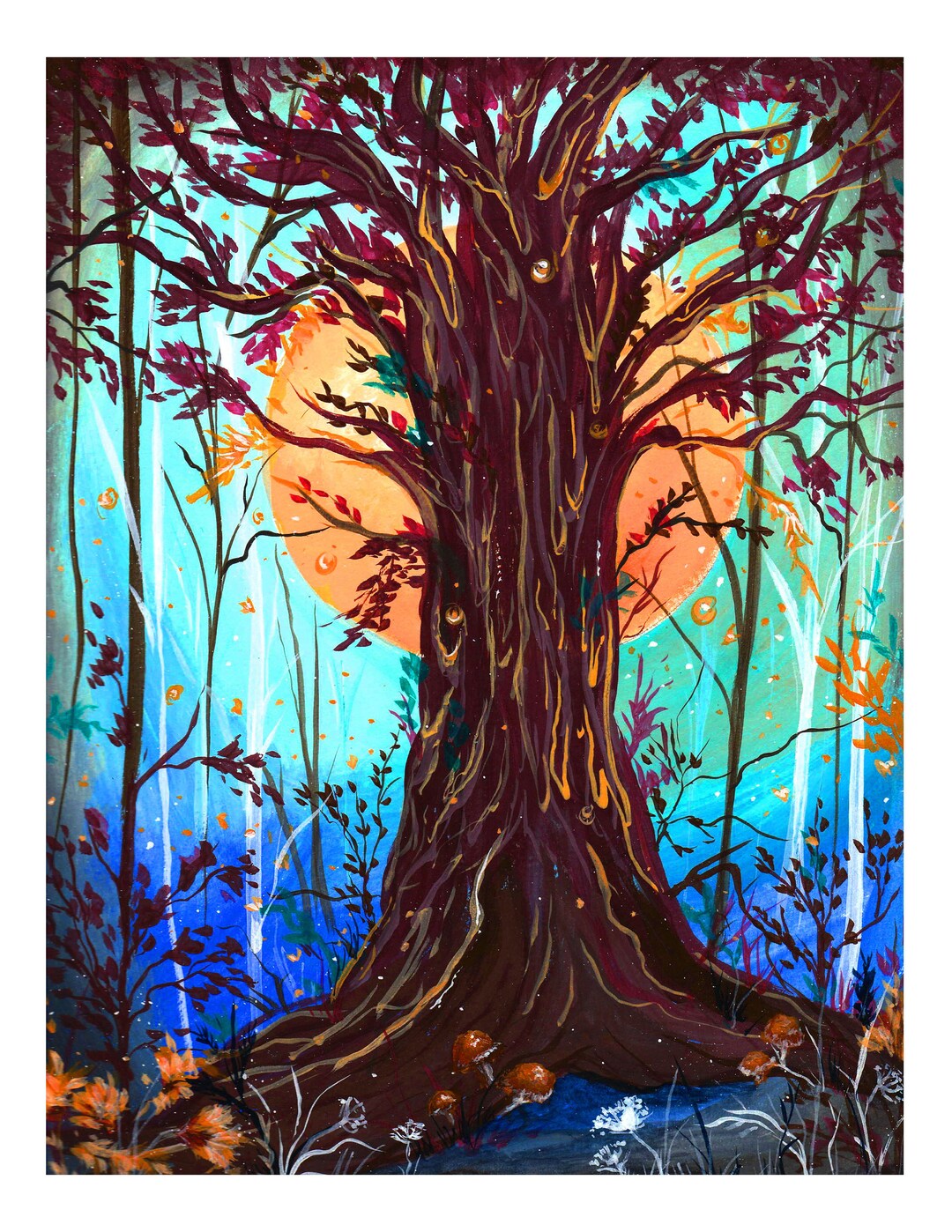 8.5x11 Fairy Forest Tree Print, Fantasy Forest Print, Tree Print, Fairy ...