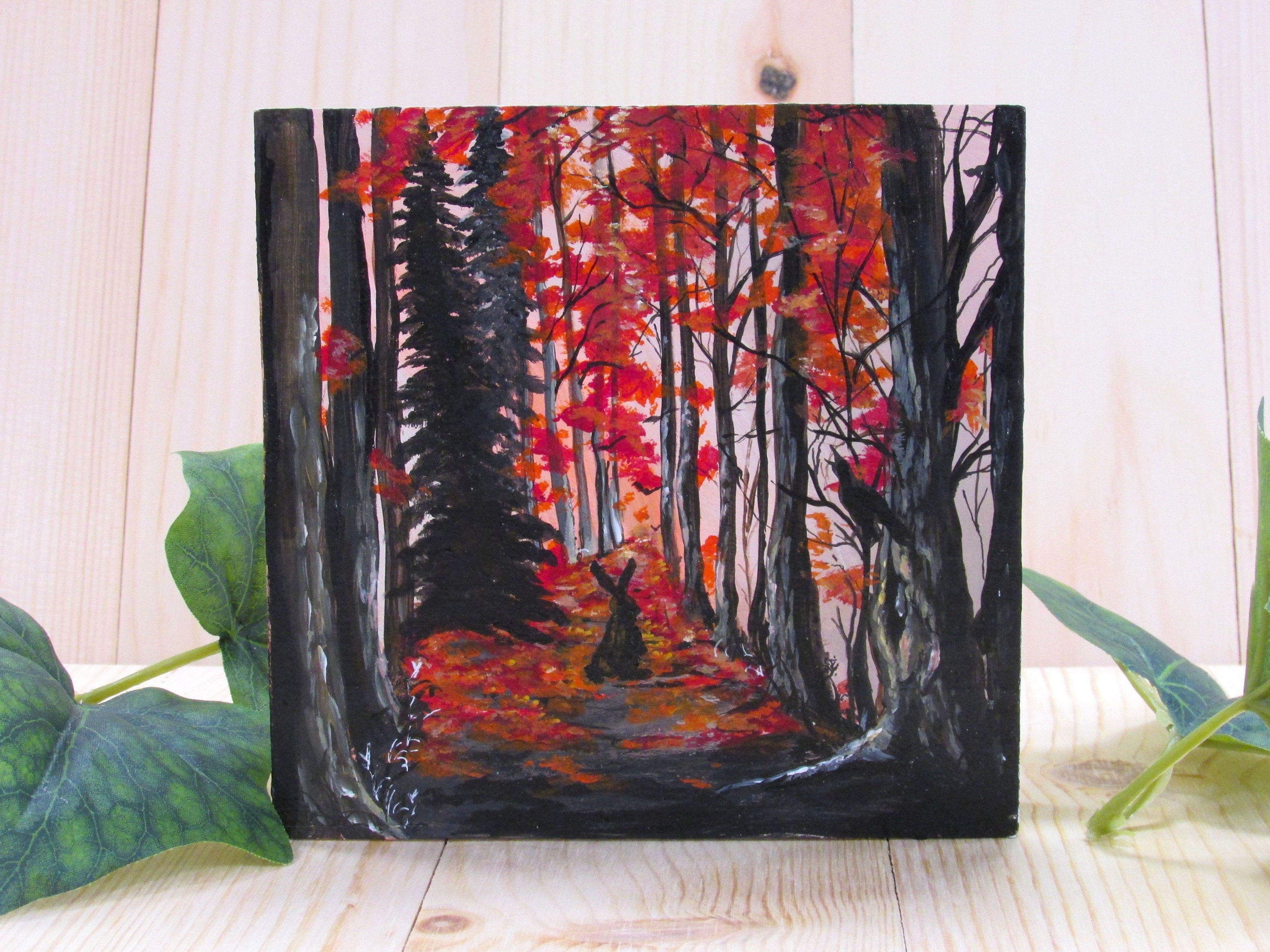 Red Woodlands Path Acrylic Painting Forest Painting Magical | Etsy