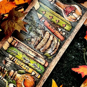 Pyrography Apothecary Shelf Painting, Witch Apothecary, Witch Painting ...
