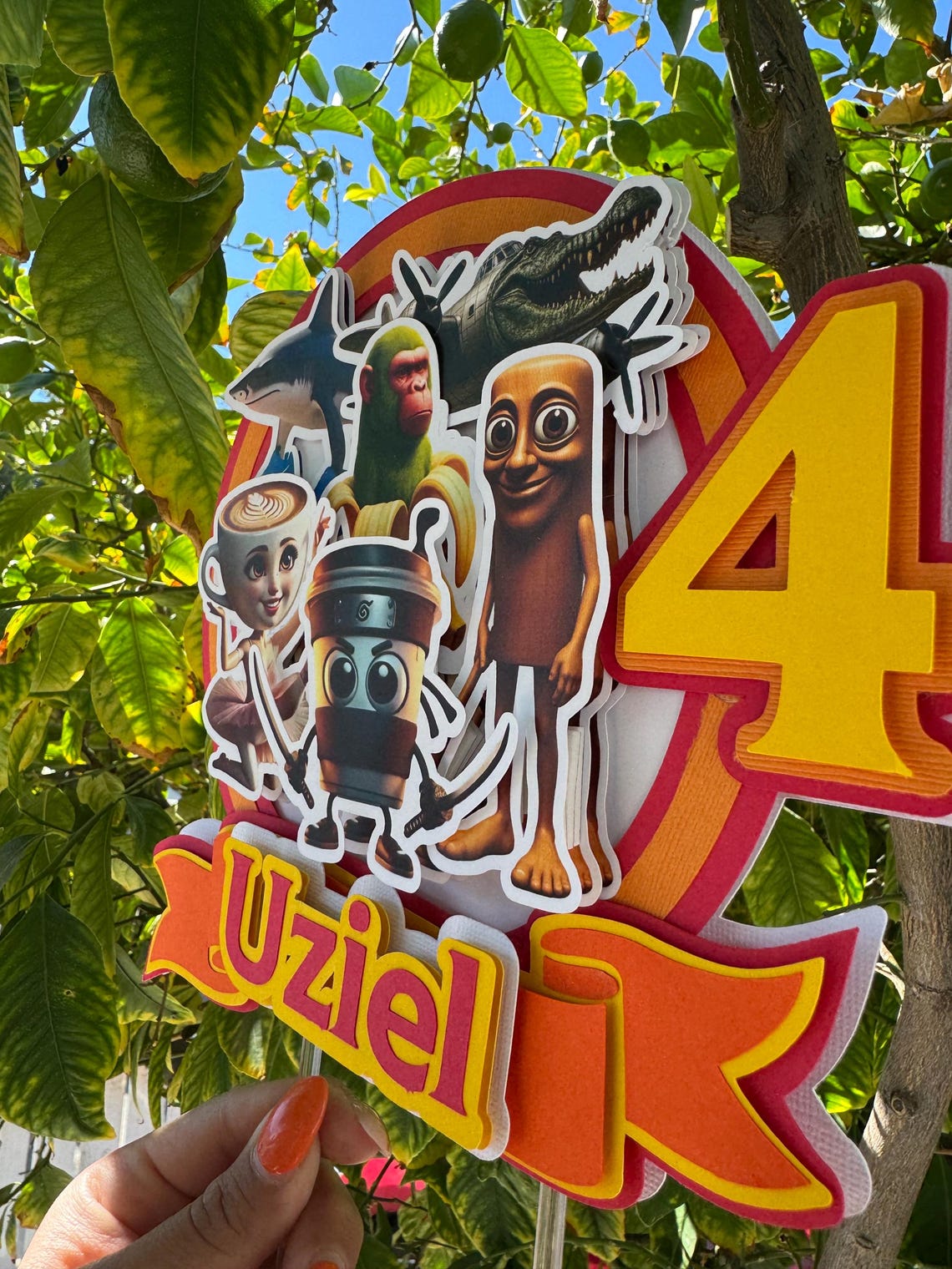 Italian Brainrot Cake Topper, Italian Brainrot Cartoon Tung Tung Sahur ...