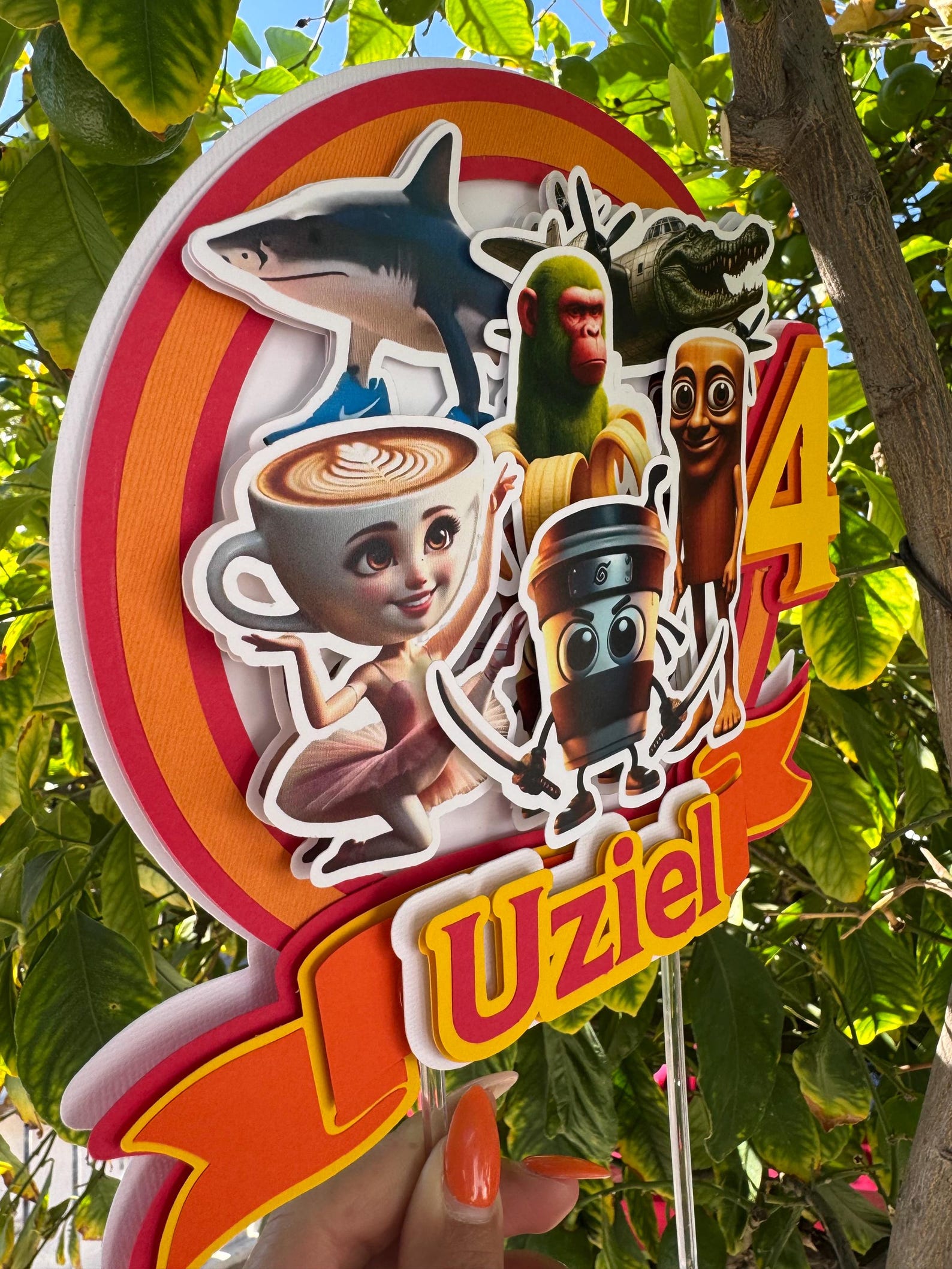 Italian Brainrot Cake Topper, Italian Brainrot Cartoon Tung Tung Sahur ...