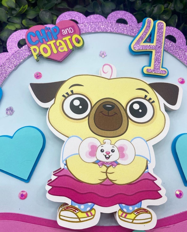 Chip and Potato Cake Topper: Personalized Birthday Party Decor - Etsy