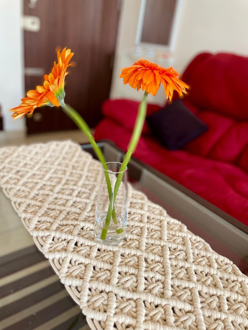 Boho Table Runner, Macrame Table Runner, Coffee Table Cover, Macrame ...